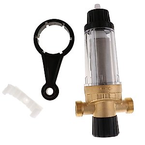 Water Prefilter System, Stainless Steel Brass Whole House Spin Down Pre-Filter to Remove Sediment, Rust, Sand, Well Water Sediment Pipe Filter - 0.75inch