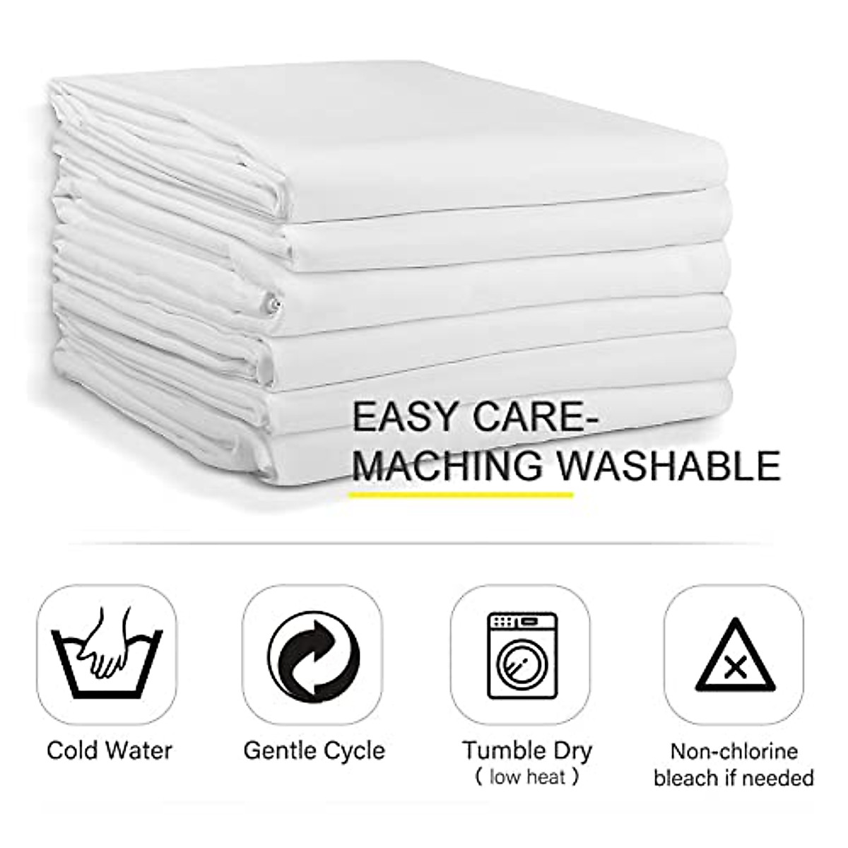 TANIASH 6 Pack White Tablecloths for Rectangle Tables 60 x 102 Inch,Wrinkle Resistant Polyester Table Cloth for 6 Foot Table,Great for Wedding Banquet Restaurant/Parties/Baby Shower