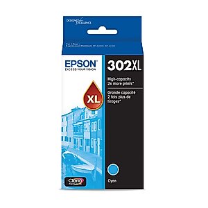 EPSON 302 Claria Premium Ink High Capacity Cyan Cartridge (T302XL220-S) Works with Expression Premium XP-6000, XP-6100