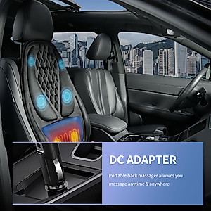 Back Massager with Heat, Massage Seat Cushion with 3D Lumbar Traction, 10 Vibrating Motors Massager Chair Pad for Full Body Pain Relief, and Home Use