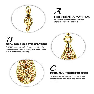 WSKFLY Gold Dangle Earrings for Women, 18K Gold Plated Waterdrop Cutout Drop Earrings (Gold)