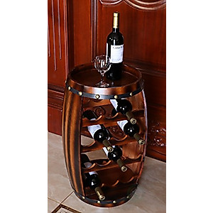 Wooden Barrel Shaped 14 Bottle Wine Rack