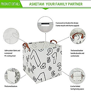ASKETAM Square Canvas Collapsible Fabric Baby Toy Box Storage Bin Bedroom Decor Closet Kids Laundry Baskets Toy Organizer,Shelf Basket Nursery Storage,Gift Baskets(Number)