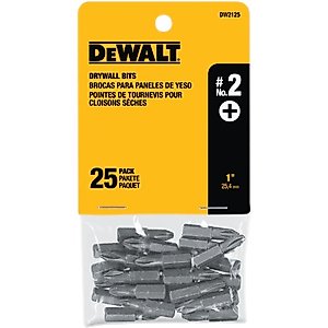DEWALT DW2125 #2 Phillips Drywall Bit Tip (25-Pack), Silver metallic