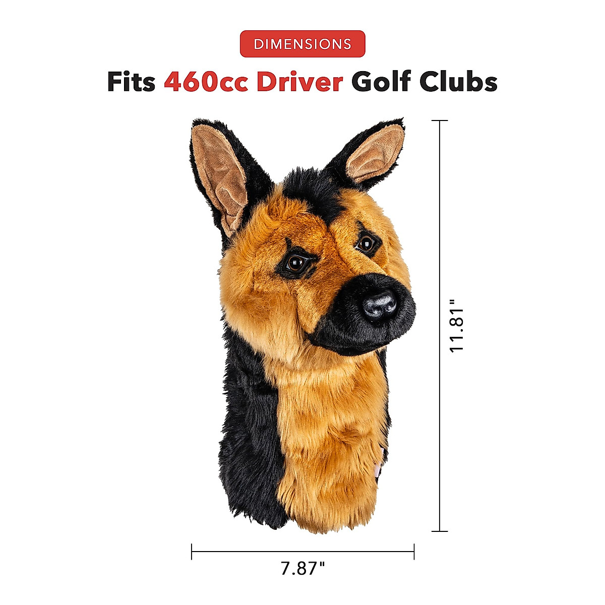 Daphne's Headcovers German Shepherd Driver Headcover | Premium Driver Headcovers | Funny Golf Club Covers | Stylish Protection for Your Clubs | Men's Golf Gear | Driver Headcover for Men and Women