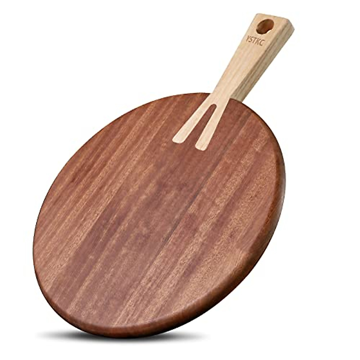 YSTKC Sapele Wood Cutting Board for Kitchen,Solid Wooden Charcuterie Board with Handle,13" Chopping Board,Serving Borad for Cutting Steak,Cheese,Fruits and Vegetable