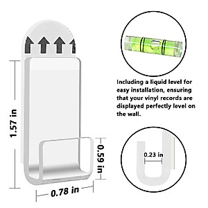 WAPANE Vinyl Record Shelf Wall Mount, 12 PCS Clear Acrylic Album Record Holder Display, Kids Bookshelf, Floating Wall Shelves for Bathroom, Bedroom, Living Room, Kitchen