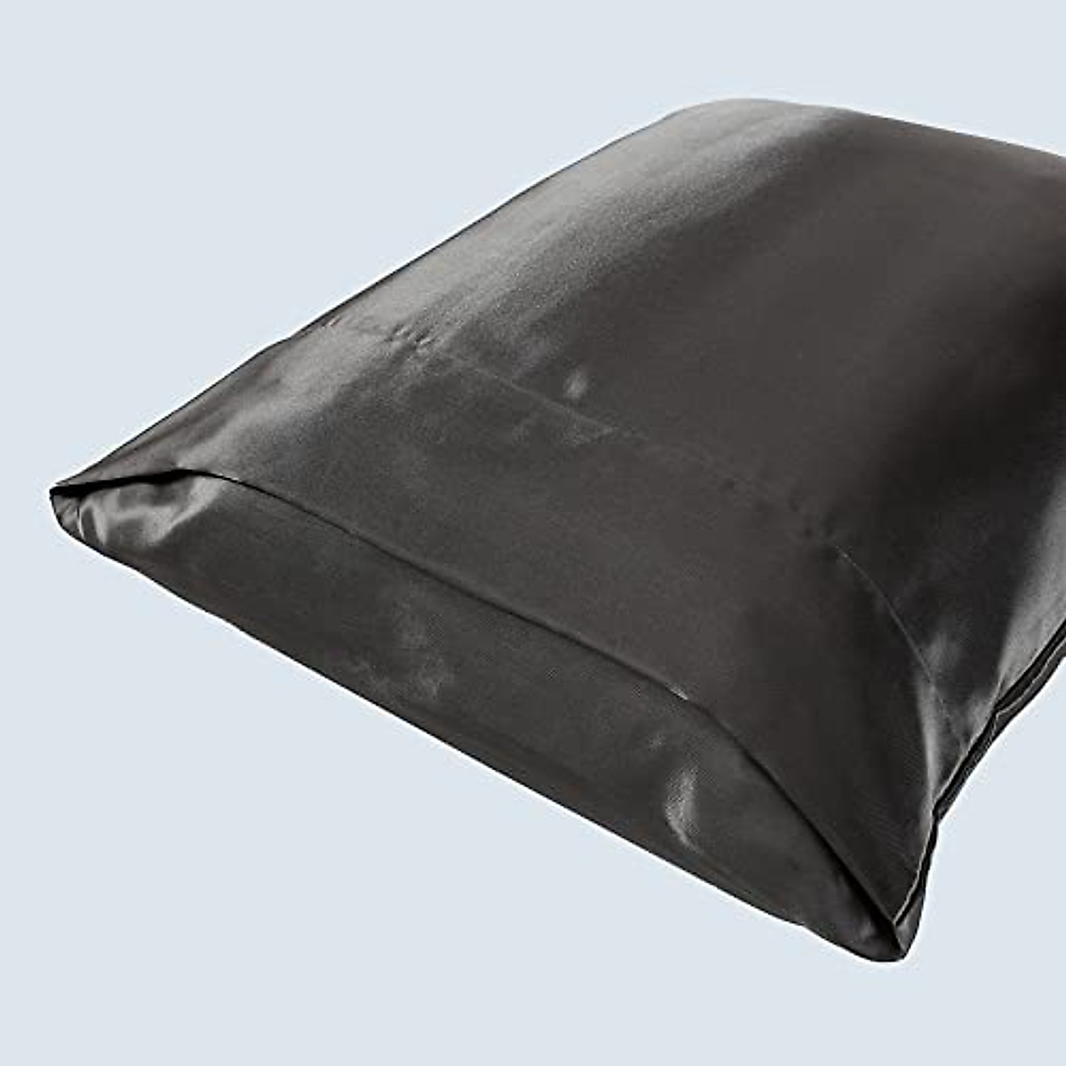Great Bay Home Satin Pillowcase for Hair and Skin King - Charcoal Silk Pillowcase 2 Pack 20x36 inches - Satin Pillow Cases Set of 2 with Envelope Closure