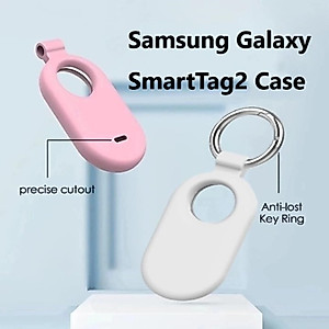 Bingcok 2 Packs for Galaxy SmartTag2 Case Keychain Smart Tag 2 Case (2023) for Keys, Wallet, Luggage, Backpacks,Pets (1-2Black)