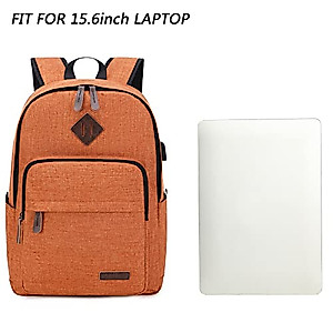 KYALOU Laptop Backpack, Lightweight Bookbag Casual Daypack for Men and Women, College with USB Charging Port - Light Brown