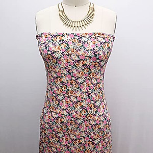 Texco Inc Rayon Spandex Small Flowers/ 4-Way Stretch Jersey Knit Ditsy Floral Print/Maternity, Apparel, DIY Fabric, Pink Peach 2 Yards