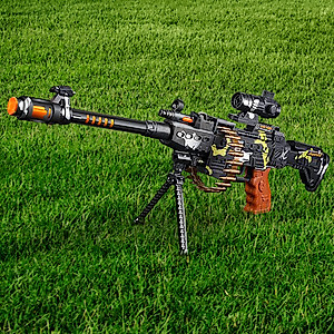 ArtCreativity Toy Gun with Scope, Stand and Realistic Sound Effects - Military Toy for Boys Aged 8-12