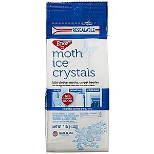 Enoz Moth Ice Crystals - 1 lb Bag (Pack of 1) Kills Clothes Moths, Carpet Beetles, and Eggs and Larvae