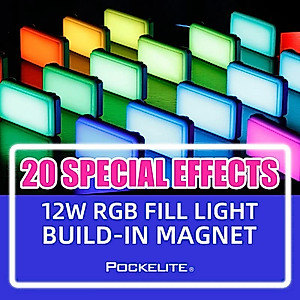 Fenxbzy Falcon Eyes F7 12W RGB Led Video Light,Portable Photography Light with Honeycomb Grid and Softbox,CRI 97,2500K-9000K,Magnet Adsorption Function,Multiple Scenario Mode for Live Streaming Video