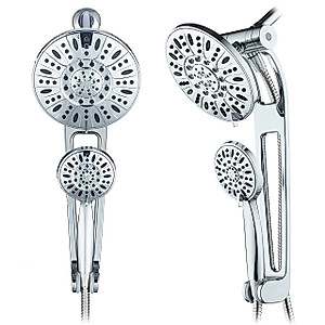 AquaDance High-Pressure 48-mode 3-way Shower Spa Combo with Adjustable 18" Extension Arm for Easy Reach & Mobility Enjoy Luxury 7" Rain & Handheld Shower Head Separately or Together-All-Chrome Finish