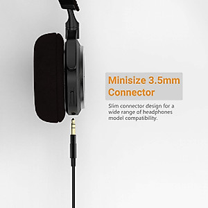 Cubilux 3.5mm to 3.5mm Headphone Cable with MIC Compatible with Sony WH-1000XM4/XM3/XM2 MDR-XB950BT/B1/N1, Skullcandy Crusher Hesh 3/2, Right-Angled 1/8” to 1/8” Audio AUX Replacement Cord, 4 Feet