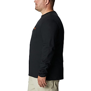 Columbia Men's Roughtail Work Long Sleeve Pocket Tee, Black, Large