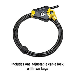 Master Lock 8413DPF Python Cable Lock with Key, 1 Pack, Black and Yellow, 6' x 3/8" diameter