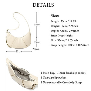 NVKIC Women's Crossbody Handbags Small Cute Retro PU Leather Wide Strap Shoulder Bags Soft Chic Dumpling Everday Purses for Women Yellow