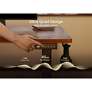 YDN Electric Standing Desk, Adjustable Height Stand up Desk, 48x24 Inches Sit Stand Home Office Desk with Splice Board,Rustic Brown Top