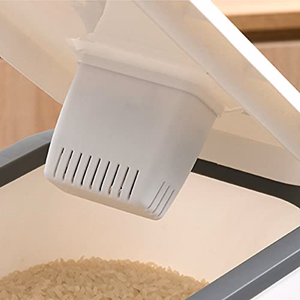 ZEAYEA 25 Lbs Rice Dispenser, Large Grain Storage Container with Lid ...