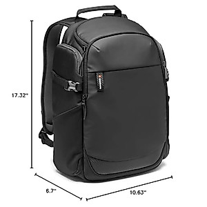 Manfrotto MB MA2-BP-BFR Advanced Befree Camera Backpack, Fits 15 Inch Laptop, Rear Access, Expandable Side Pocket for Travel Tripod, for DSLR/Mirrorrless/CSC/Drone and Standard Lenses - Black