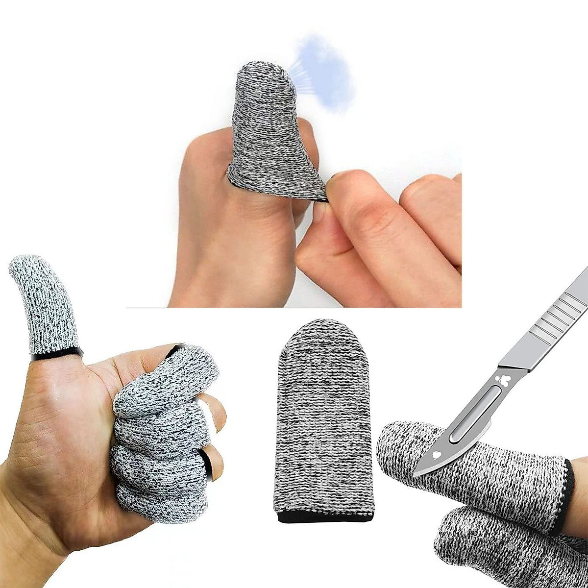 ZFYOUNG 14pcs Finger Cover Protector Anti-Cut Fingertip Finger Cover Anti-Cut Finger Bed Protector Reusable Finger Cover Thumb Finger Protector Bed Suitable for Work, Sculpture