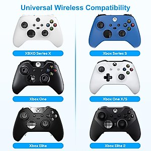Keyboard for Xbox Series X/S, One/One X/S, Elite One/2 Controller, Wireless Gaming Chatpad Message Keypad with USB Receiver, Audio/Headset Jack Accessories for Xbox (Controller Not Included), Black