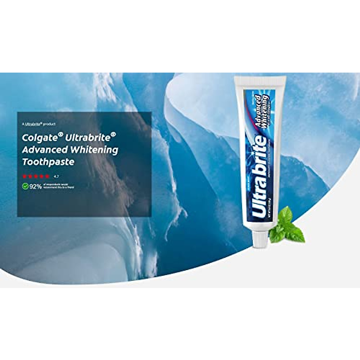 Ultra brite Advanced Whitening Toothpaste Clean Mint 6 oz (Pack of 10)