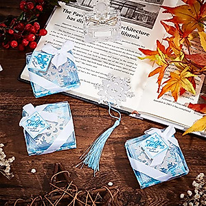 CHGCRAFT 20Pcs Snowflake Bookmark with Tassel Metal Bookmark Christmas Boxed Snowflake Bookmark for Bookworm Gift Book Lovers Student 7.3inch