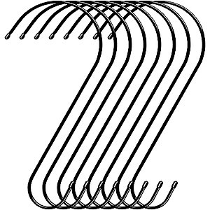 8 Pack Tree Branch Hook 12 Inche Black Bird Feeder Hook Rustproof Stainless Steel Hooks Bird Feeder Hook for Tree Garden Hook S Hooks for Hanging Bird Feeders, Bird House, Plants, Baskets, Lanterns
