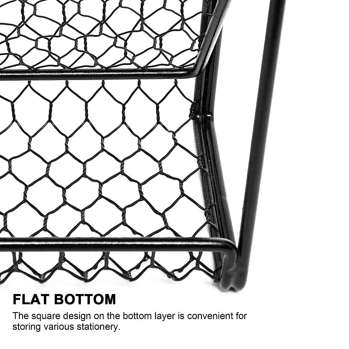 JINGWAYS Wall File Holder Hanging Mail Organizer Metal Chicken Wire Wall Mount Magazine Rack for Home and Office (Black)