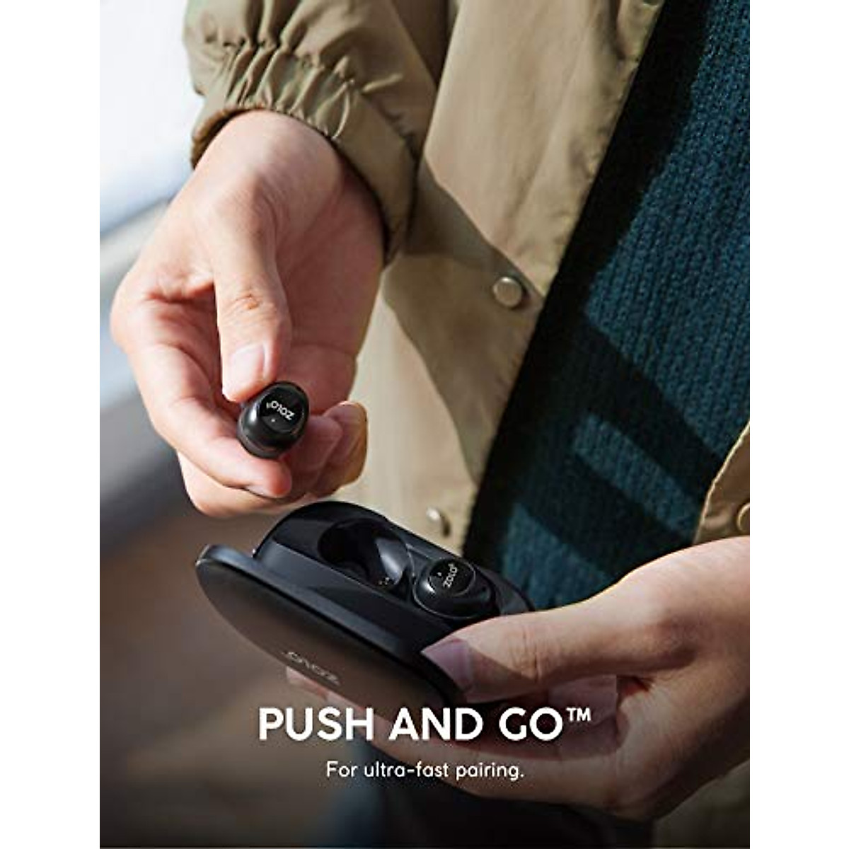 True Wireless Headphones, ZOLO Liberty [Upgraded] 8-Hour Playtime (100 Hours with Charging Case), Bluetooth 5 Bluetooth Earbuds with Graphene Driver Technology, IPX5 Sweatproof, Handsfree Stereo Calls