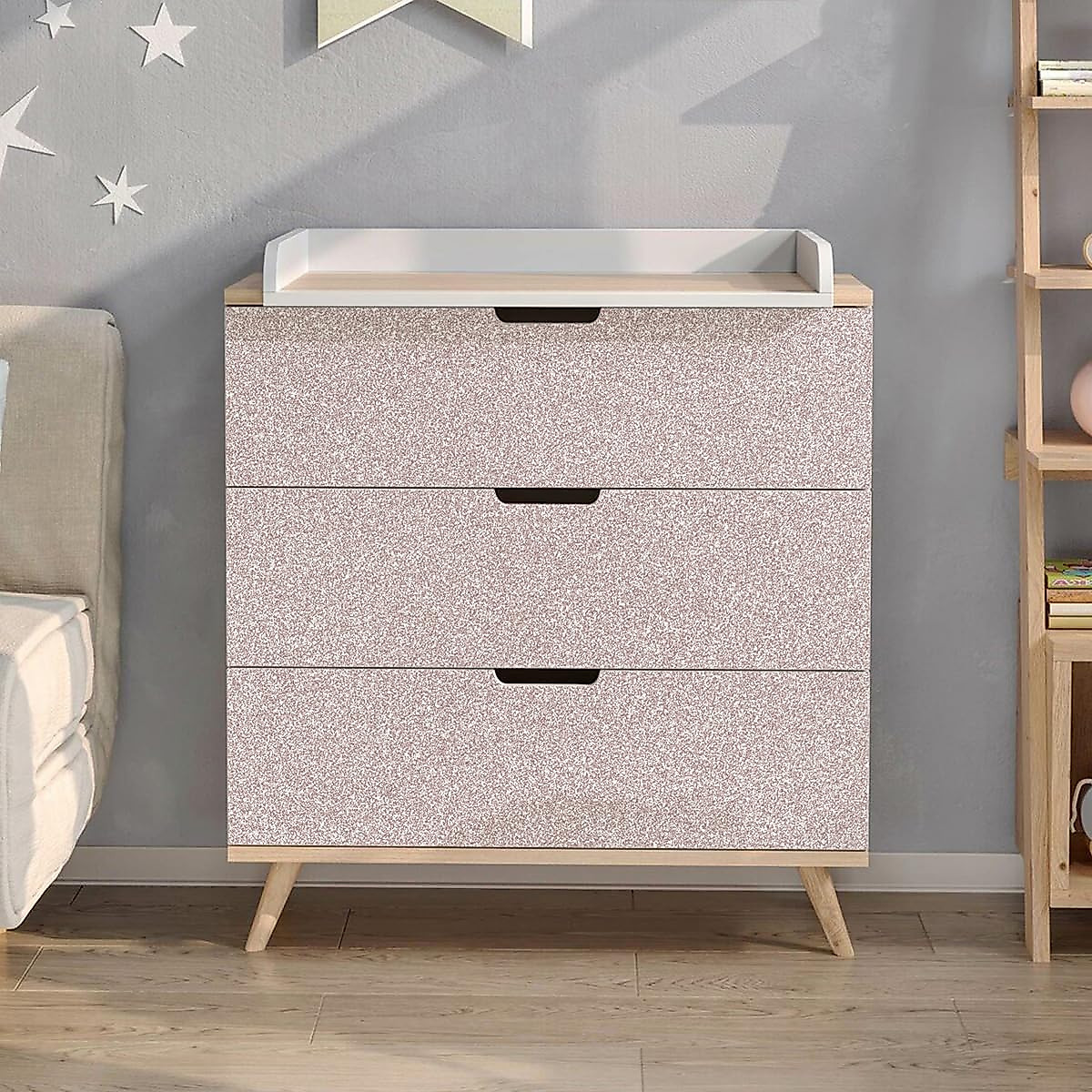 lenify Pink Glitter Contact Paper Pink Wallpaper Peel and Stick 17.7inch x 118.1inch Pink Contact Paper Peel and Stick Wallpaper Glitter Removable Wallpaper Adhesive Paper for Bedroom Decorative Vinyl