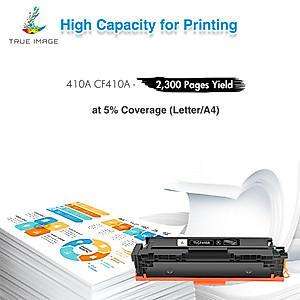 TRUE IMAGE Compatible CF410A Toner Cartridge Replacement for HP 410A CF410A CF410X 410X 410 Color Pro MFP M477fnw M477fdw M477fdn M452nw M452dw M452dn M477 M452 Printer Ink (Black, 1-Pack)