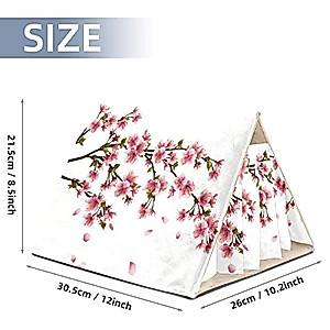 enheng Small Pet Hideout Sakura Flowers Hamster House Guinea Pig Playhouse for Dwarf Rabbits Hedgehogs Chinchillas