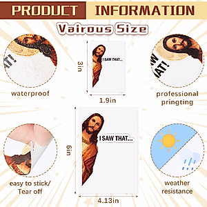 8 Pieces I Saw That Sticker PET Stickers Car Decals Funny for Car Vehicle Truck Window Laptop Water Bottle Bumper Skateboard Computer Backpack Supplies, 4 Styles(3 Inch, 6 Inch)