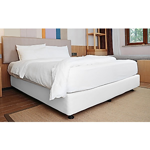 Alyvia Spring Box Spring Cover Full Size - Jersey Knit & Stretchy Wrap Around 4 Sides Bed Skirt for Hotel & Home - Full/Full XL, White