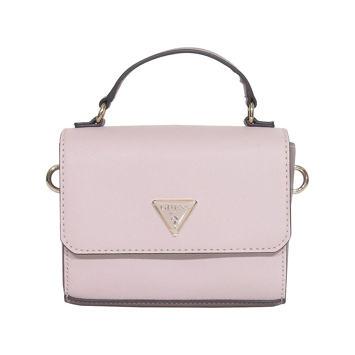 GUESS Ynes Mini Top Handle Flap, Mauve Multi