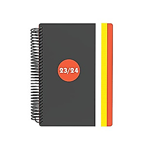 Collins Debden Delta Academic 2023-24 A5 Day To Page Mid Year Diary Planner School College or University Term Journal - August 2023 to August 2024 - Orange - FP51M.44-2324