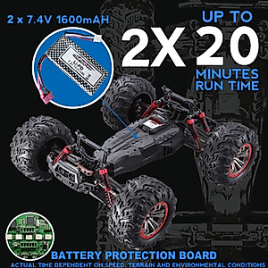 HScopter RC Cars, 4WD Hobby Grade Off Road Remote Control Car 30+MPH Waterproof Monster Truck 1:10 All Terrain Electric Toy Vehicle Gift for Kid Adult