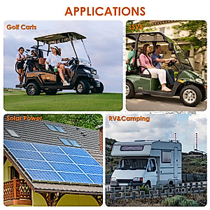 Enjoybot 48V 100Ah LiFePO4 Lithium Battery, Built-in 100A BMS and Bluetooth, Low Temperature Cut-Off Function and Peak Current 500A Perfect for Golf Cart Solar Off-Grid RV Camper, Home Energy Storage