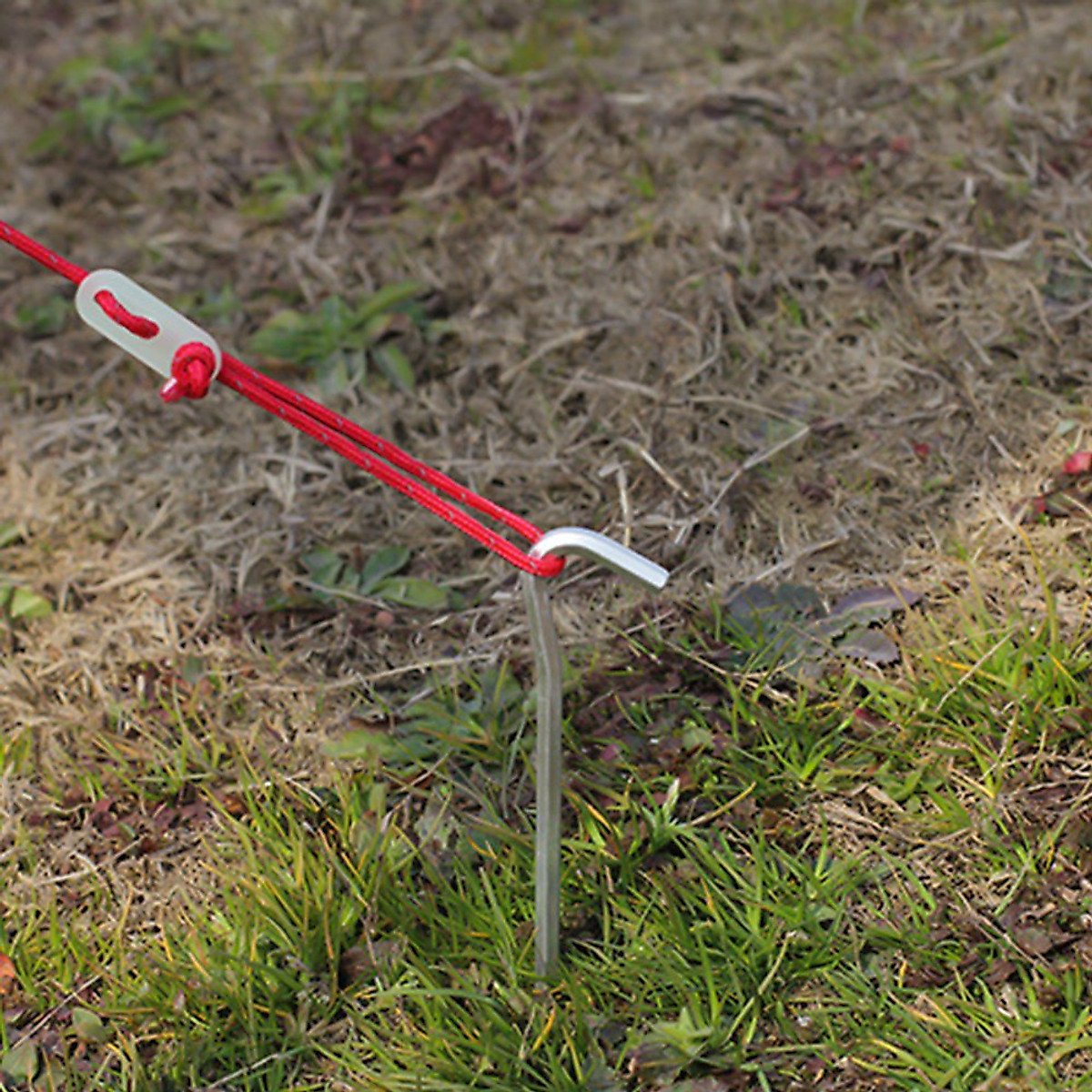 Tent Pegs - 18Pcs Aluminium Tent Stakes Pegs with Hook - 7’’ Hexagon Rod Stakes Nail Spike Garden Stakes Camping Pegs for Pitching Camping Tent, Canopies