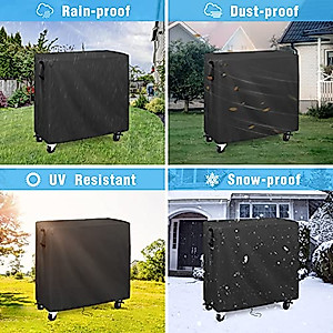 Andacar Patio Cooler Cart Cover for Most 80 Quart Rolling Cooler Cart Cover Waterproof Ice Chest Outdoor Bar Cover Freezer Covers Black-32x18x32Inchs