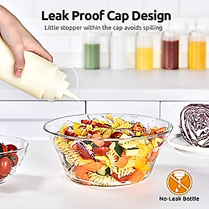 U-Taste 16 OZ Condiment Squeeze Bottles with Twist on Caps and Measurement, Leak Proof Squirt Reusable Plastic Sauces Oil Container Dispenser for Ketchup, BBQ, Grilling, Salad Dressing (Pack of 6)