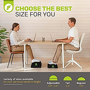 ErgoFoam Foot Rest Under Desk (Mesh) - Premium Under Desk Footrest - Desk Foot Rest for Lumbar, Back, Knee Pain - Foot Stool Rocker (Black)