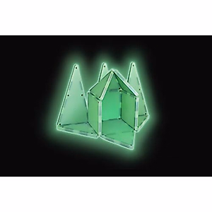 Magna-Tiles Glow In The Dark Set, The Original Magnetic Building Tiles For Creative Open-Ended Play, Educational Toys For Children Ages 3 Years + (16 Pieces + LED Light Included)