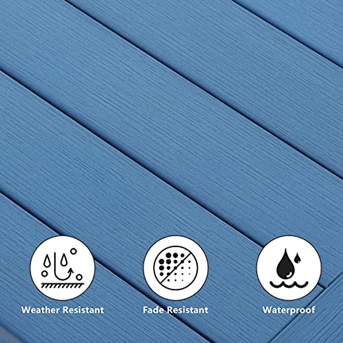 Meluvici Double Adirondack Outdoor Side Table Weather Resistant, Outdoor Rectangular Patio End Table for Adirondack Chair, Dark Blue