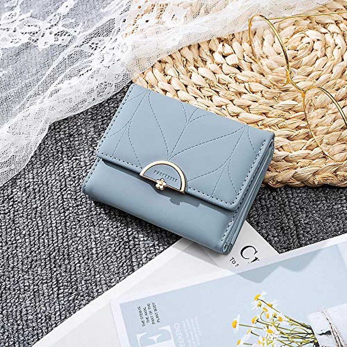 Anlla Small Wallets for Women,Cute Womens Wallets Slim Mini Wallet kawaii coin pocket (New pink)