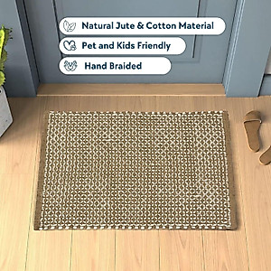 Kaspene Home, Braided Natural Jute Rug, Handmade with Braided Weave, Durable, Ideal for Entryway, Living Room, and Kitchens - Boho, Farmhouse, Pet and Kid Friendly 4'x6'